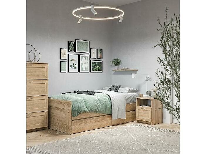 Кровать раздвижная с двумя ящиками "Сириус" 80х200 см