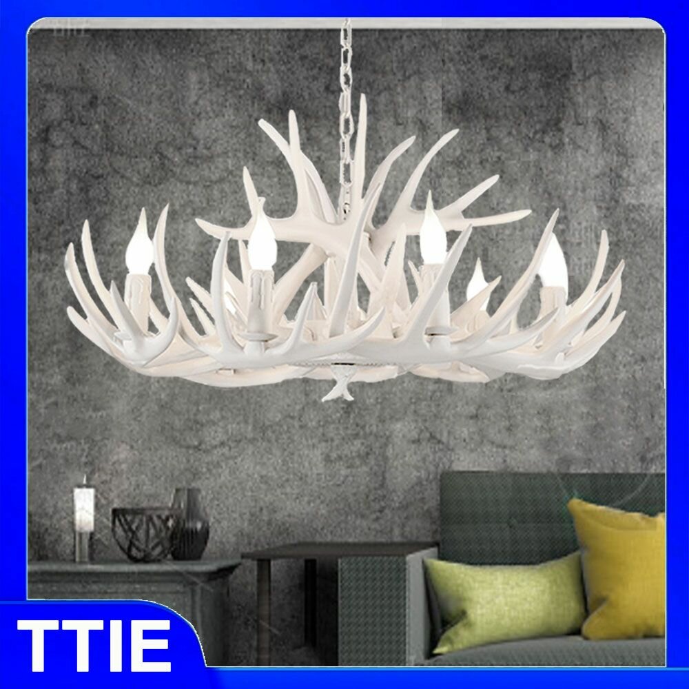 Потолочный светильник-люстра "Оленьи рога", белый, E14,63Вт