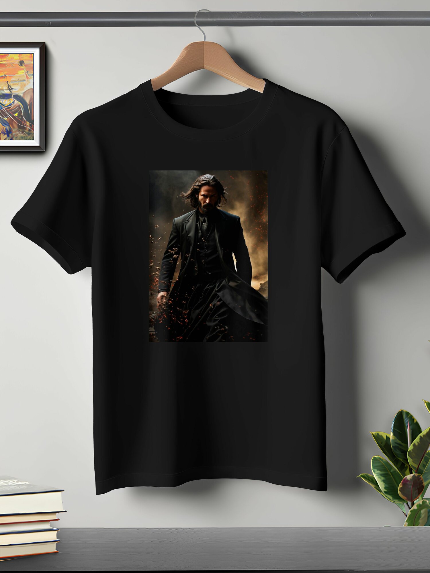 Футболка ONEQ унисекс 50-52 (XL) размер с принтом Джон Уик, черная