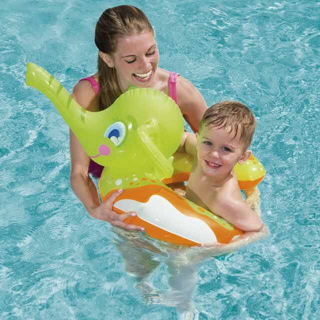 Детский надувной круг с фонтанчиком Слонёнок Дамби 69*61 см, зеленый, Bestway, 36116-1