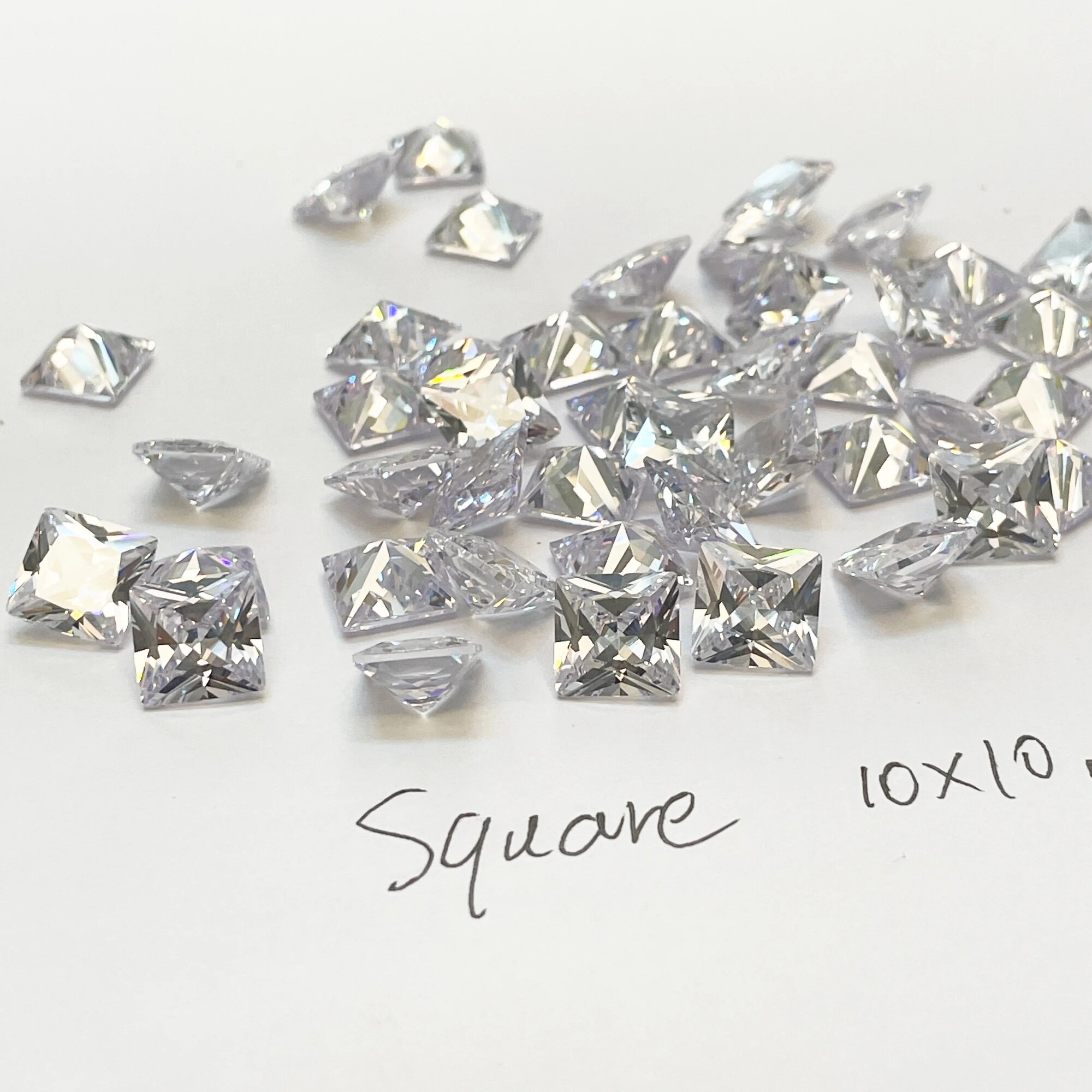 Синтетические белые камни CZ кубический цирконий 1.5x1.5~12x12 мм 3.5x3.5mm(50pcs)