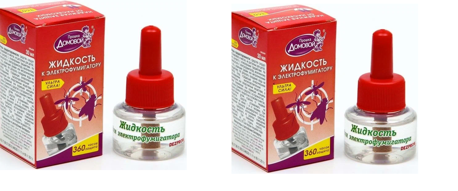 Жидкость от мух и комаров Домовой Прошка, Ультра Сила, 360 часов, 2 шт.