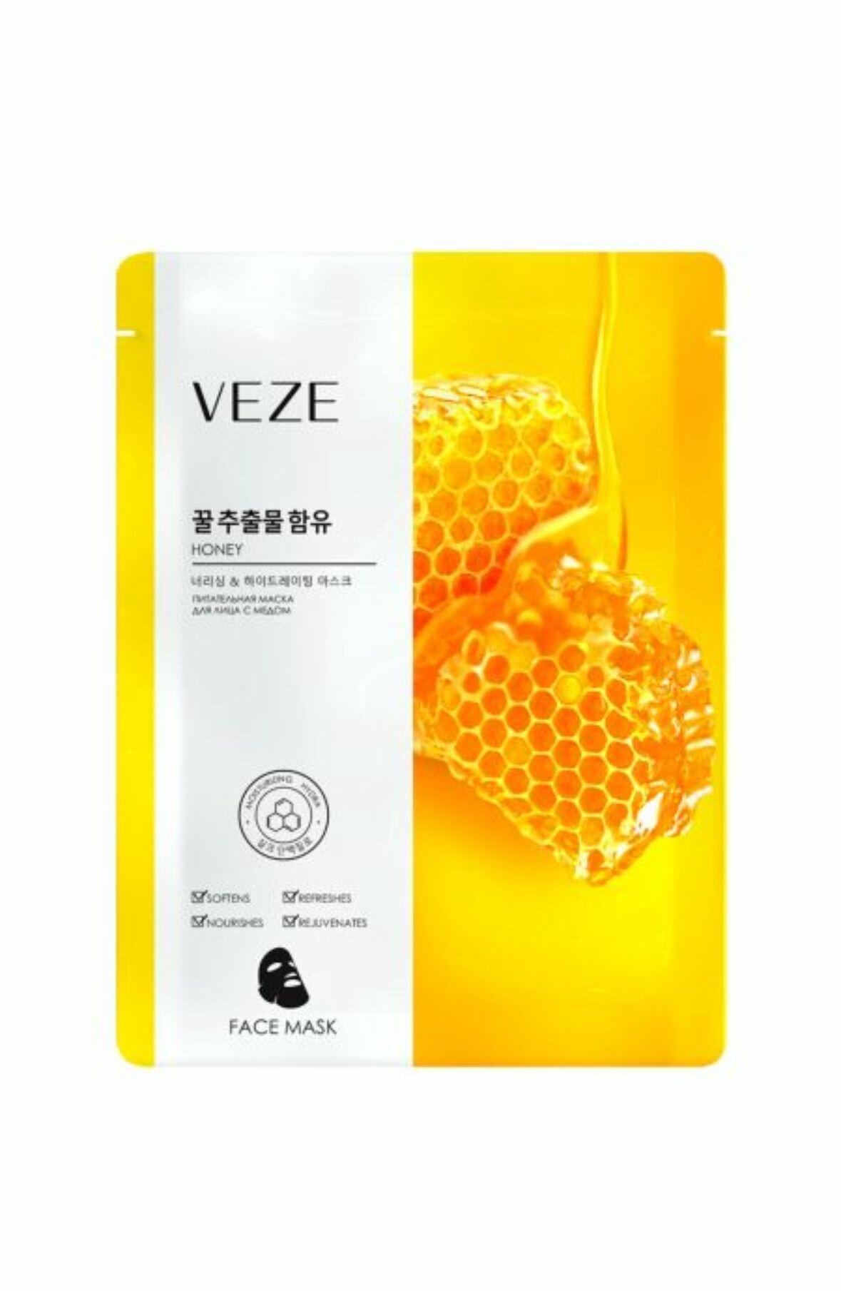 Смягчающая тканевая маска с экстрактом меда Veze, 25 гр