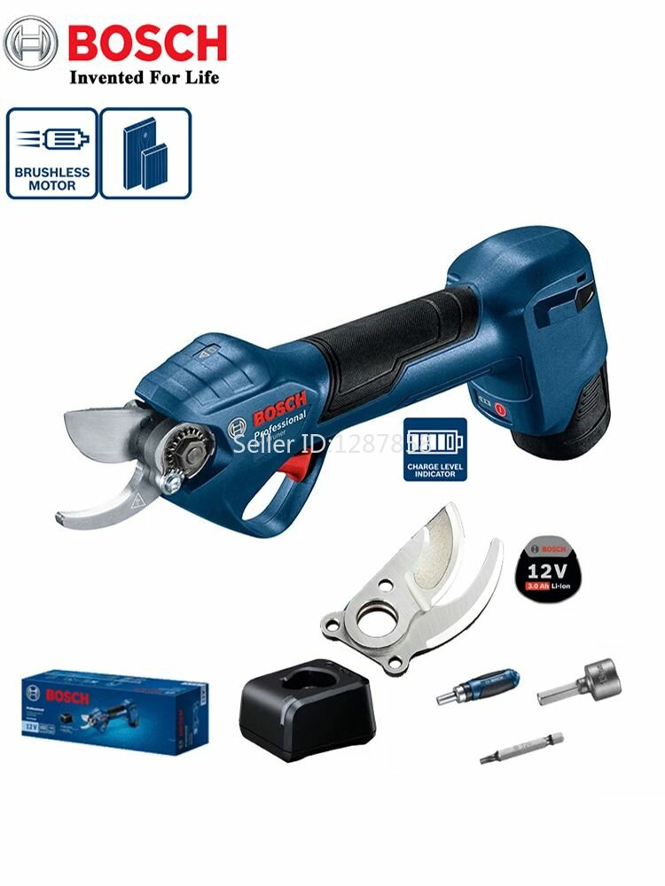 Аккумуляторные секаторы Bosch Pro Pruner 12 В,1 аккумулятором 3,0 Ач, С дополнительным лезвием