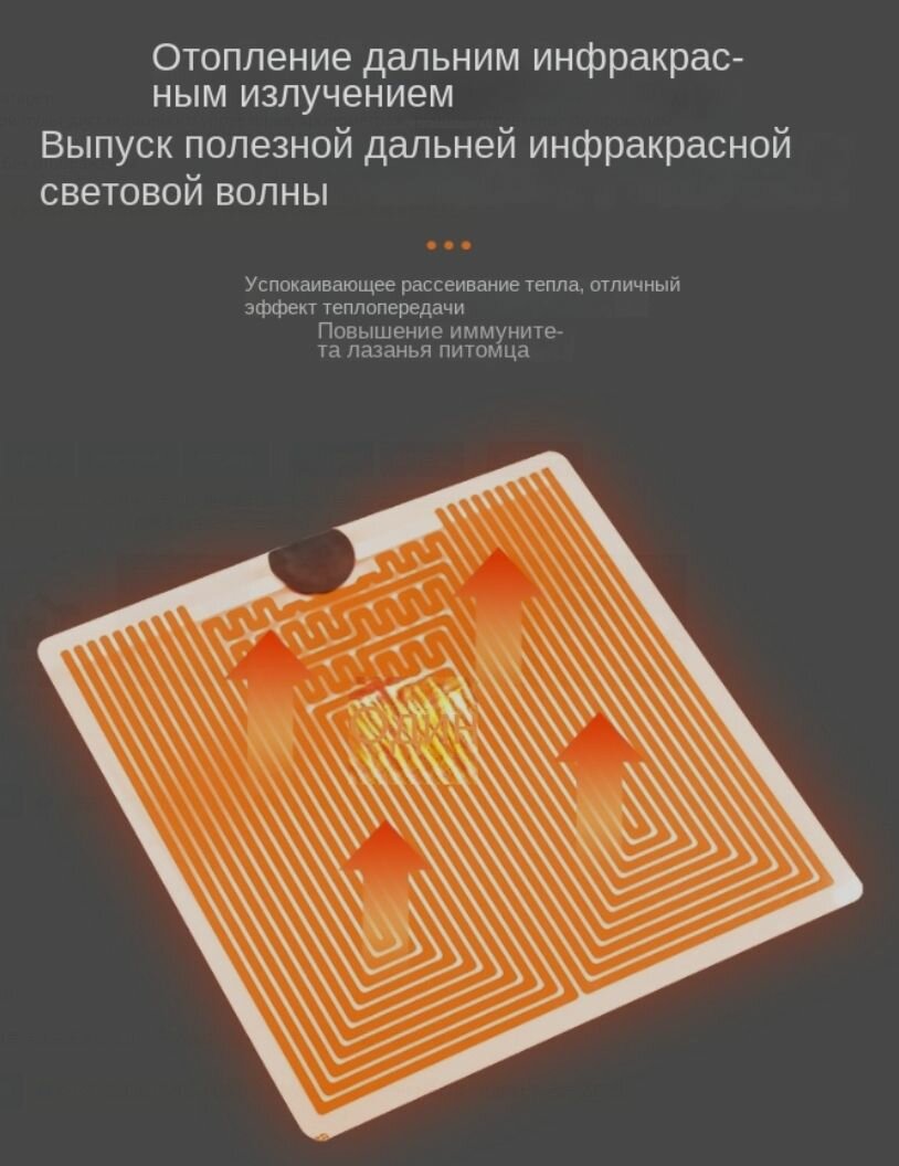 Греющий коврик 14Вт 28x28см термоковрик для обогрева террариума рептилий
