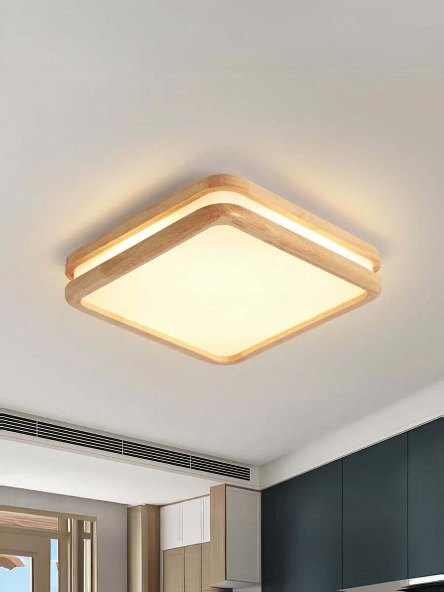 Квадратный деревянный потолочный светильник 30 Вт