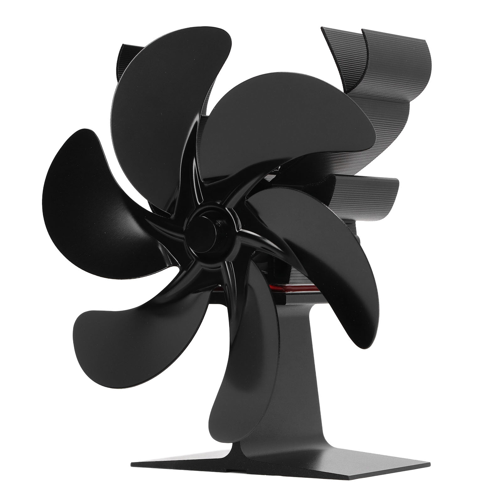 Вентилятор для дровяной печи с 6 лопастями, работающий от тепла, обеспечивает циркуляцию тепла, экономит энергию и устойчив к высоким температурам.