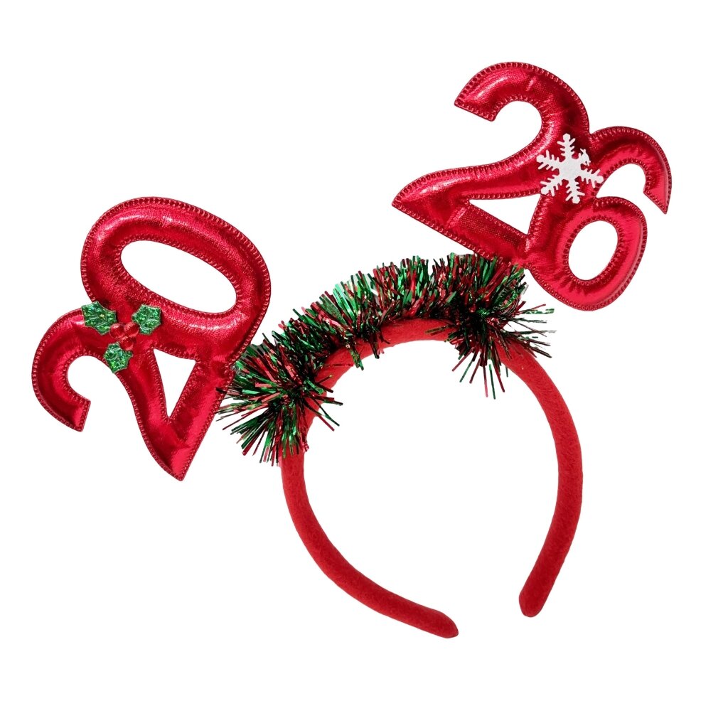 2026 Новогодняя Лента Для волос с Разноцветными Гирляндами Фестивальные Головные Уборы Для всех возрастов