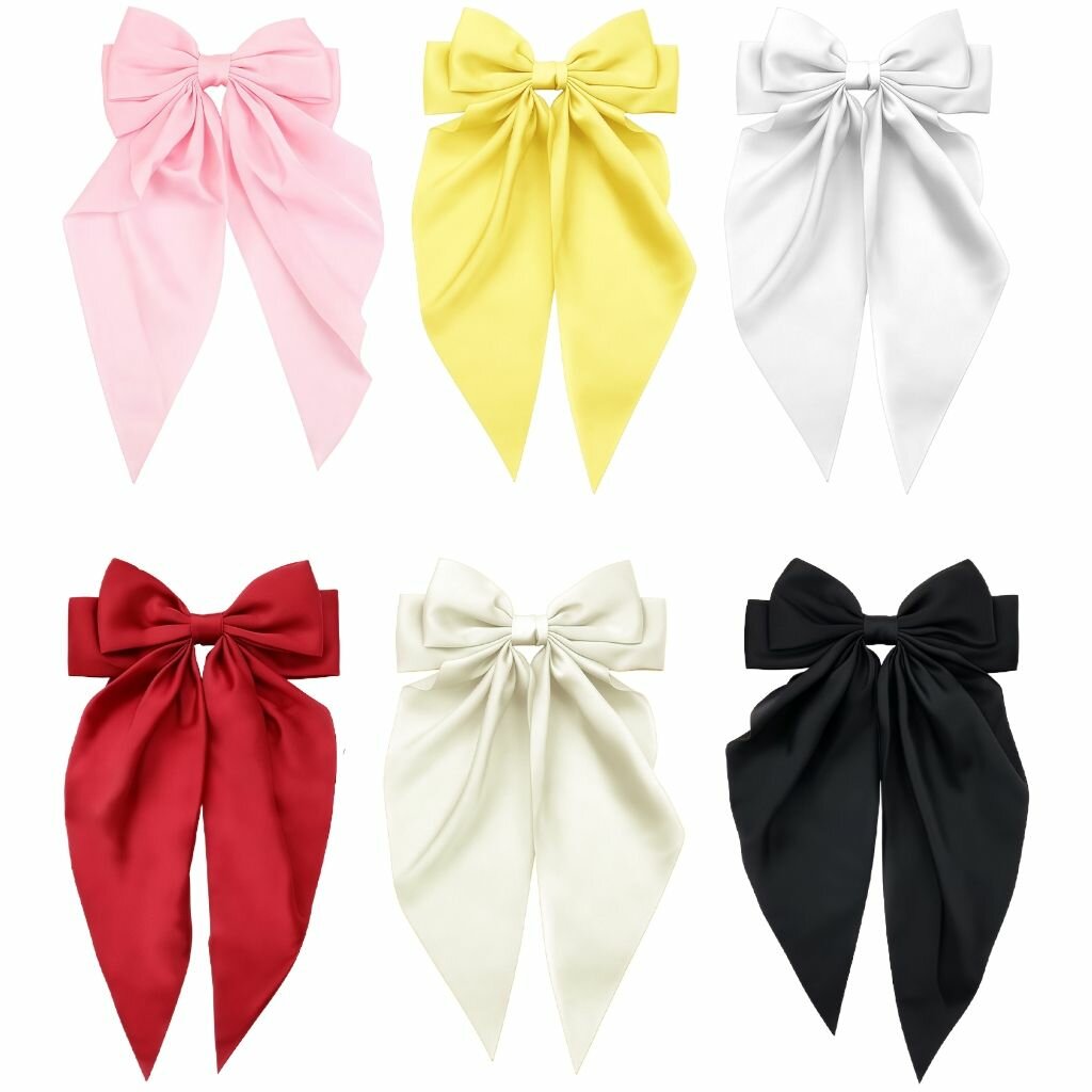 3 больших банта из серпантина - черный, чисто белый и ярко-розовый