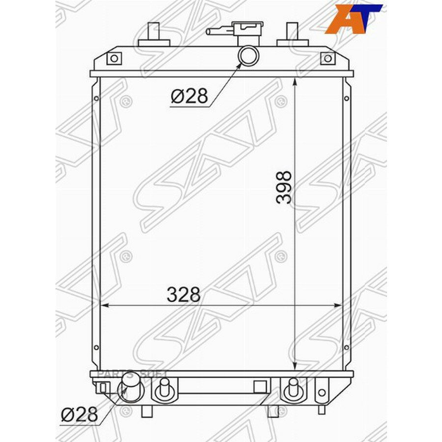 Радиатор Toyota Passo 04-10 / Daihatsu Boon 04-10 от официального дистрибьютора, SAT, артикул TY00013