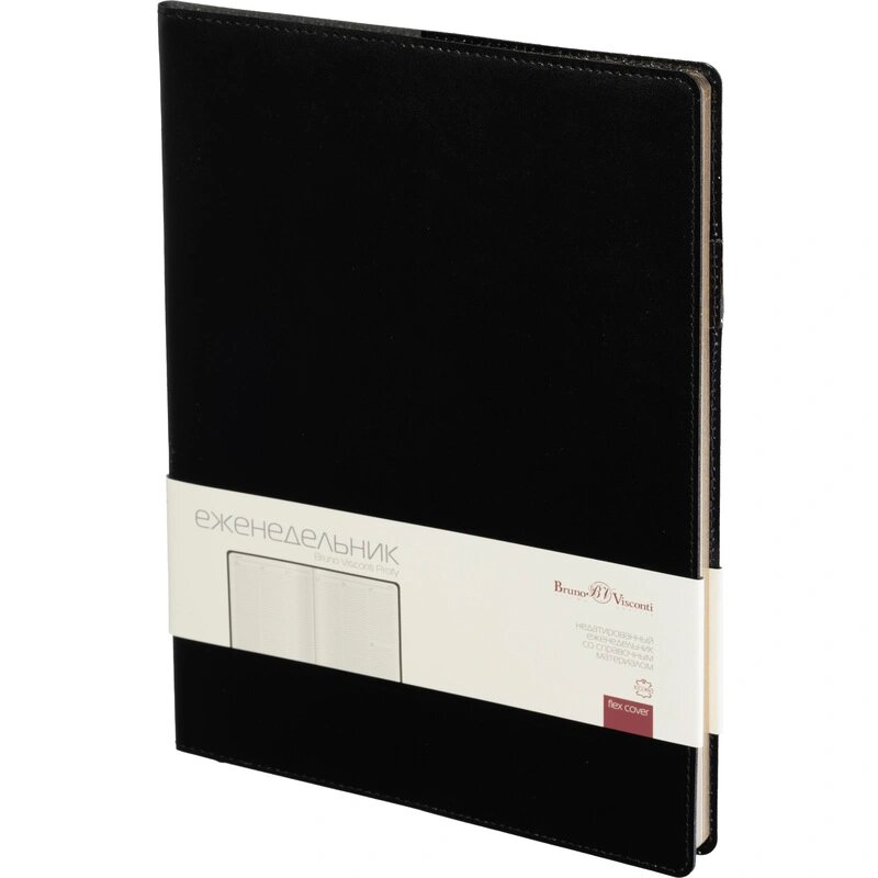 Еженедельник недатированный черный, кожа, A4 64л, Br. V. PROFY 3-098/02