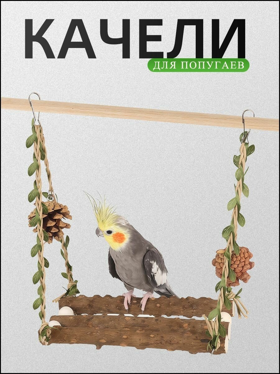 Эксклюзивные подвесные качели для попугая в клетку