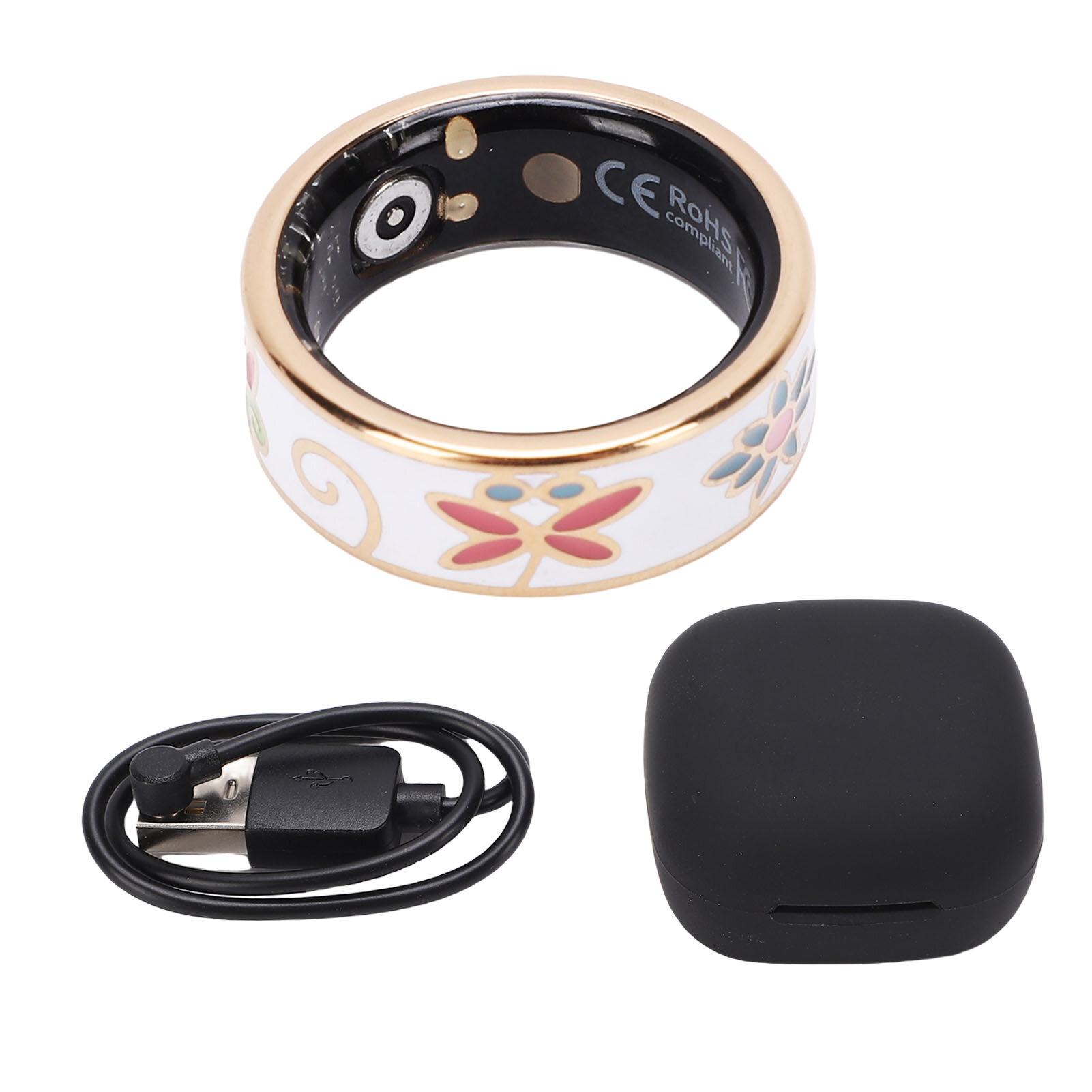 Умное кольцо IP68 Гидроизоляция в реальном времени Стадирование Счета Сон Мониторинг Сон Умный Фото Фитнес Кольцо 10 (внутренний диаметр: 19,8 мм/0,78 дюйма, окружность: 62,1 мм/2,44 дюйма)