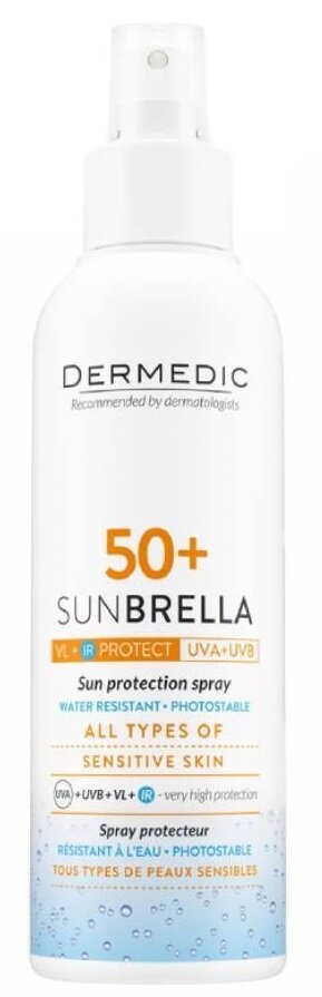 Молочко-спрей Dermedic "Санбрелла", для детей, SPF 50+, водостойкое, гипоаллергенное 150 мл