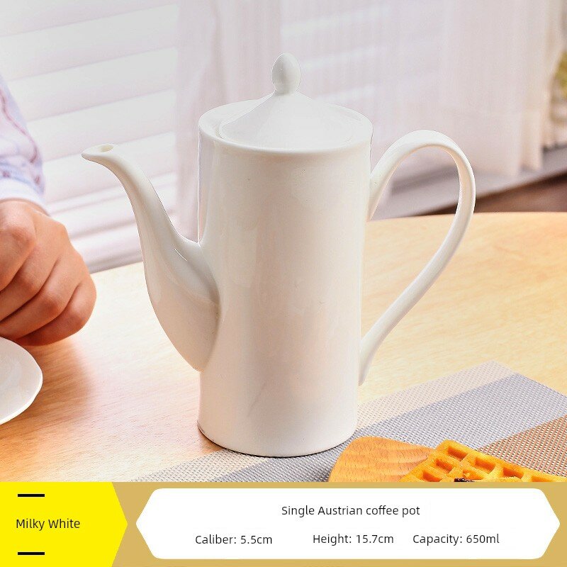 Керамический кофейник Baiyu в европейском стиле, чисто белый, для заваривания кофе вручную, чайник в дворцовом стиле