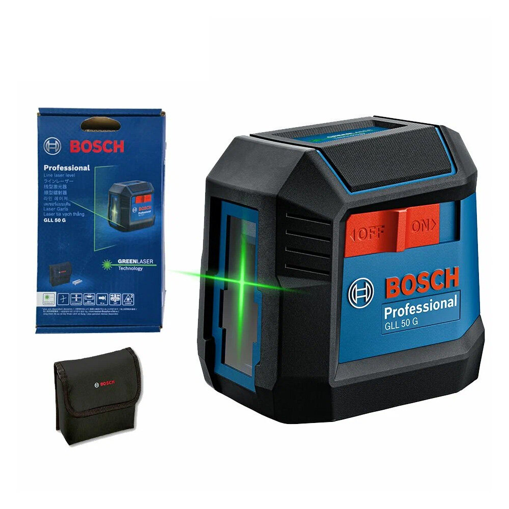 Лазерный уровень GLL50G, 2 линии Перекрестие, зеленый луч, 15М, 0,6мм/м