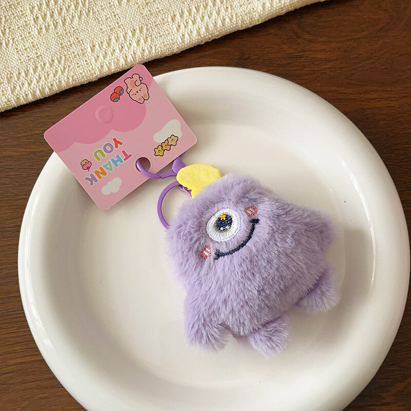 Плюшевый брелок, кукла-монстр с одним глазом, подвеска на рюкзак в виде змеи, кулон в виде кота Туан Туан, фиолетовый маленький монстр.