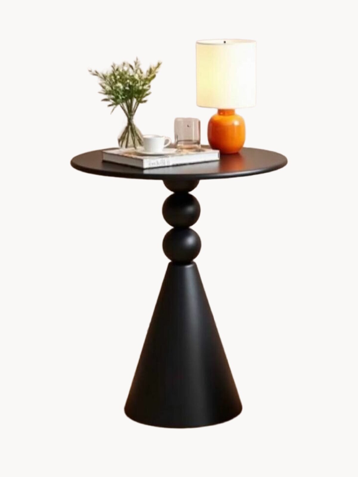 Журнальный, черный, для офиса, столешница из металла, стиль арт-деко, круглая столешница