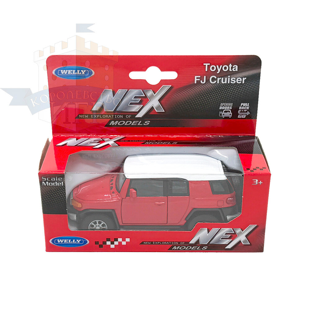 Машинка Welly Toyota FJ Cruiser, красный, 1:38, арт.43639LW-R