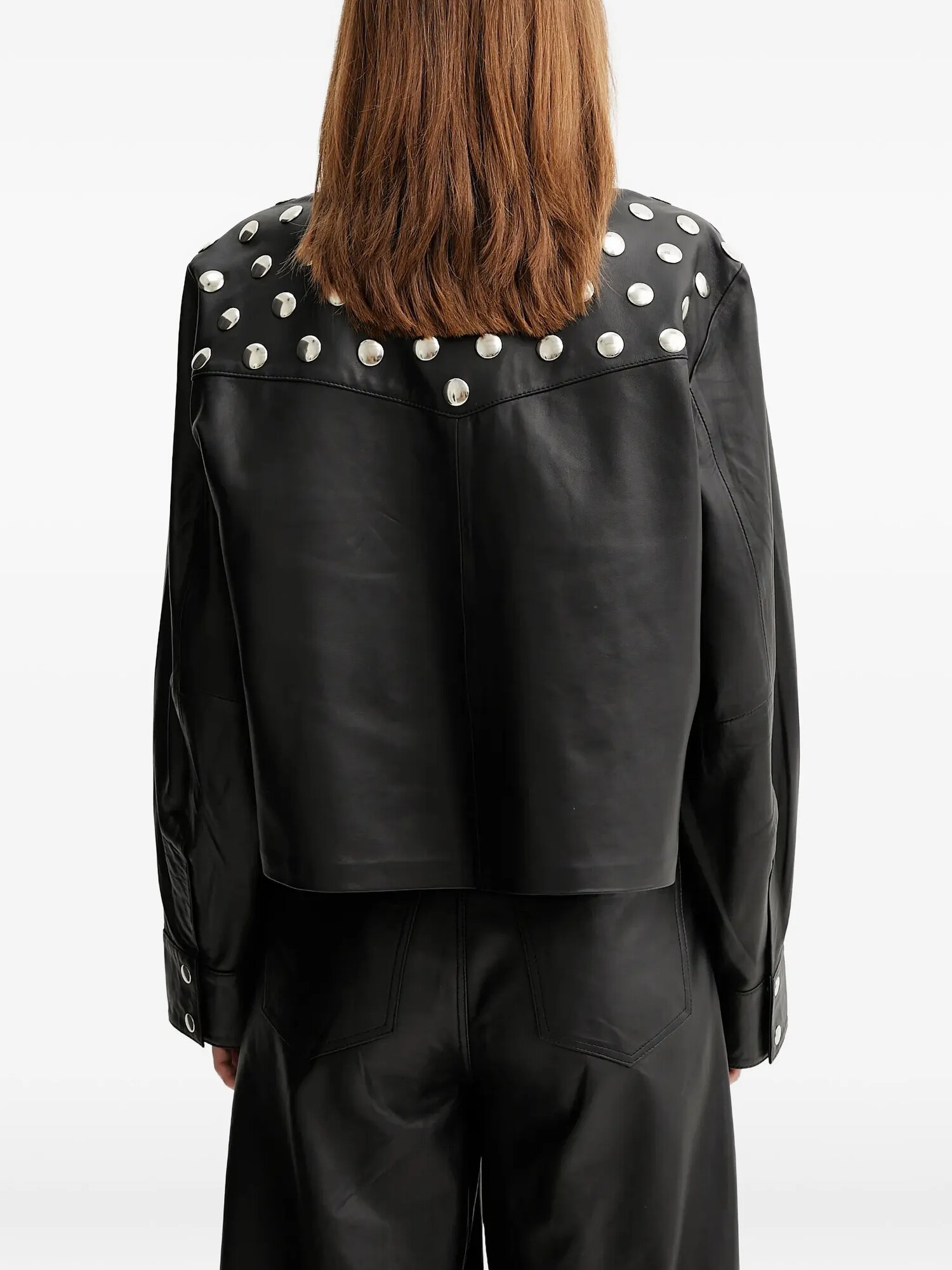 Куртка GESTUZ Studded-embellished cropped jacket, размер 42 — фото 1