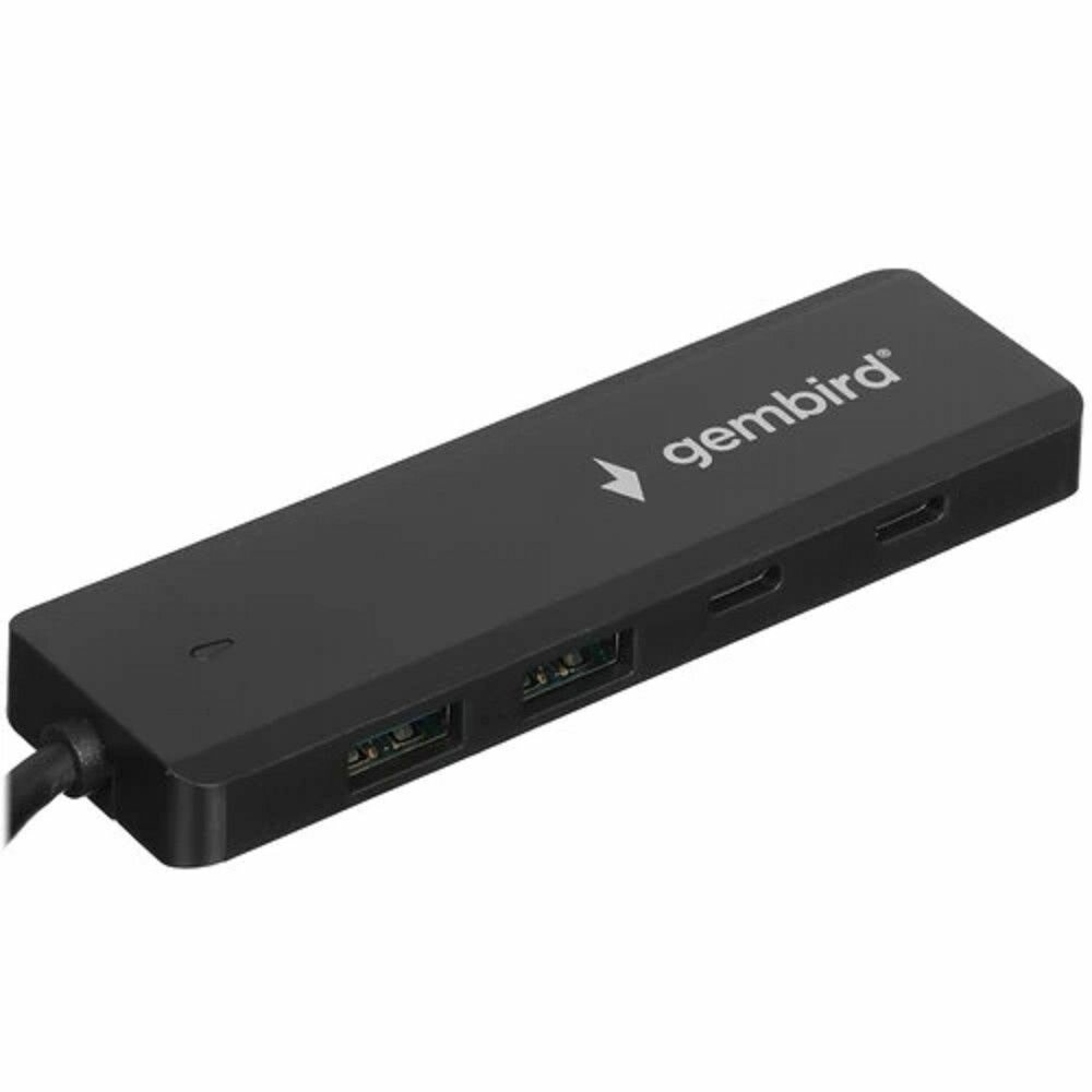 Gembird Кабель Разветвитель USB3.1 2xUSB, 2xType - C, с доп. пит Type - C , кабель Type - C 19см, черный, коробка UHB - C425