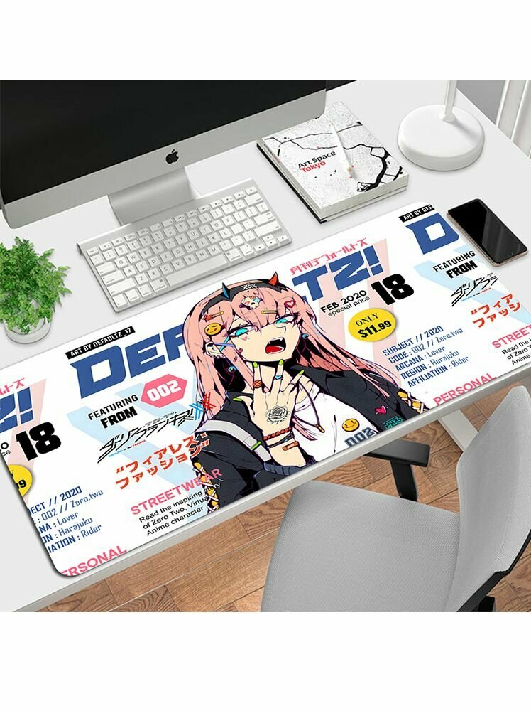 Игровой коврик Zero Two DARLING in the FRANXX, для мыши, с клавиатурой, 40 см x 90 см