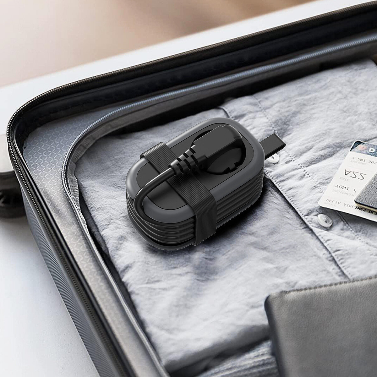 Удлинитель TOPEREK, для путешествий, быстрая зарядка 20Вт, 3USB-порта, черный
