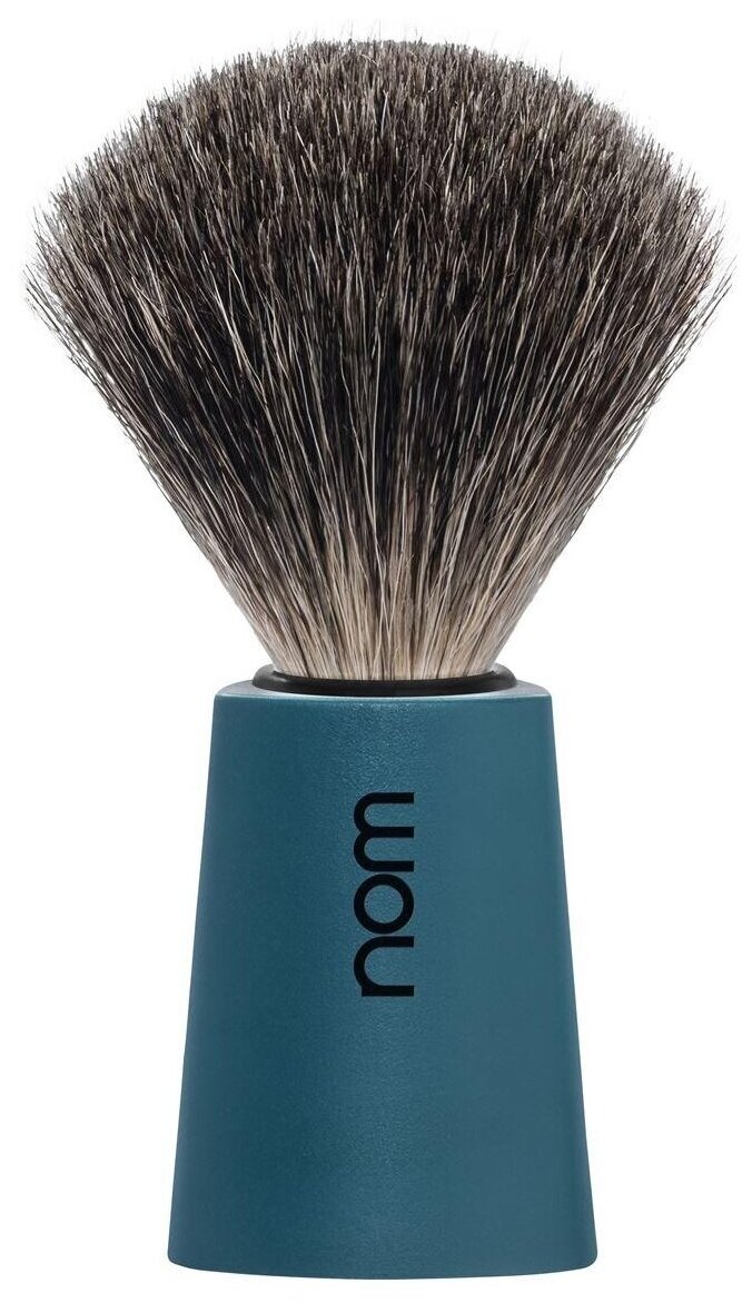 Помазок NOM CARL, натуральный барсучий ворс, голубой пластик