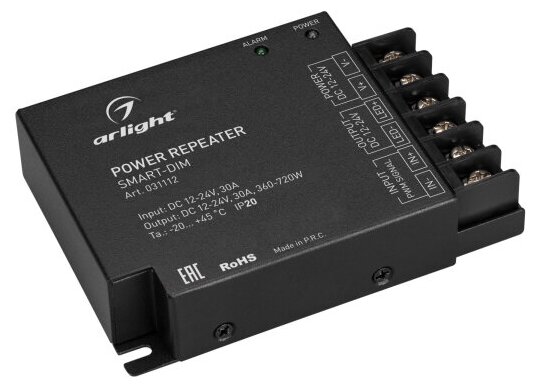 Усилитель SMART-DIM (12-24V, 1x30A) (Arlight, IP20 Металл, 5 лет)