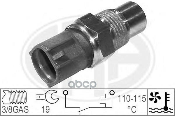 Датчик включения вентилятора радиатора основного HYUNDAI/KIA/MITSUBISHI /T=110-115C /2pin ERA 330667 Era арт. 330667