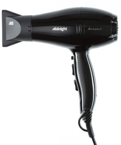 Фен DEWAL PRO Midnight, черный, 2000Вт, 550гр, ионизация, 2 нас, провод 2,8м 03-107 Black (*)