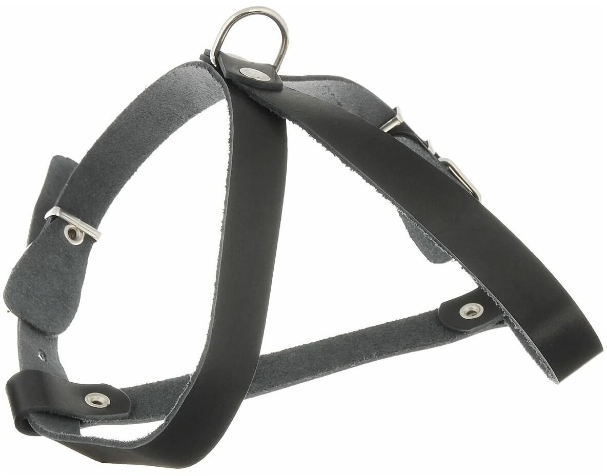 Шлейка каскад 01002011 кожаная ширина 20 мм, обхват груди 51-59 см, обхват шеи 45-53 см черная