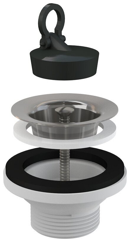 Донный клапан для раковины с нержавеющей решеткой Alcadrain A31