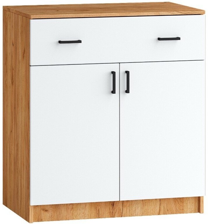 Комод для одежды Бард 11, Легкомаркет, ЛДСП, цвет дуб крафт золотой и белый, 70х89х40, 1 ящик/двери