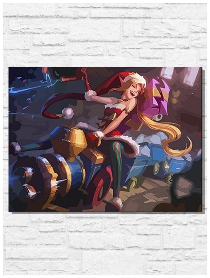 Картина по номерам на холсте игры league of legends, лига легенд, лол, новый год, рождество - 11463 Г 30x40