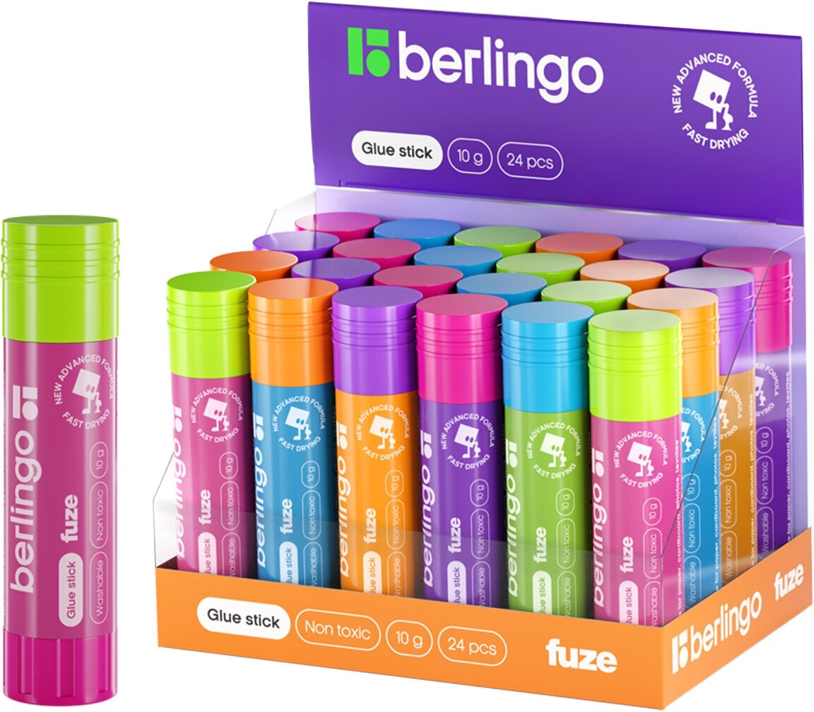 Клей-карандаш Berlingo "Fuze", 10г, ПВП