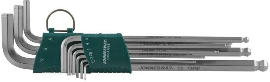 JONNESWAY H06SA109S Набор шестигранных ключей ExTRA LONG с шаром 1,5-10 мм . 9 пр. JONNESWAY H06SA109S