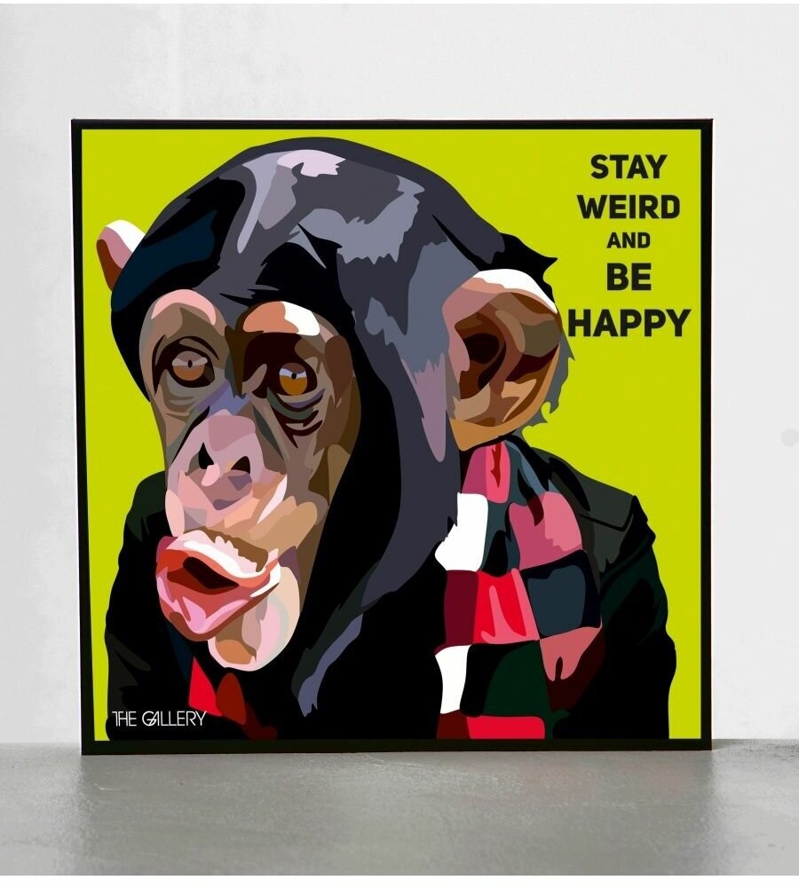 Картина постер Поп-арт Обезьяна Шимпанзе 50х50 см