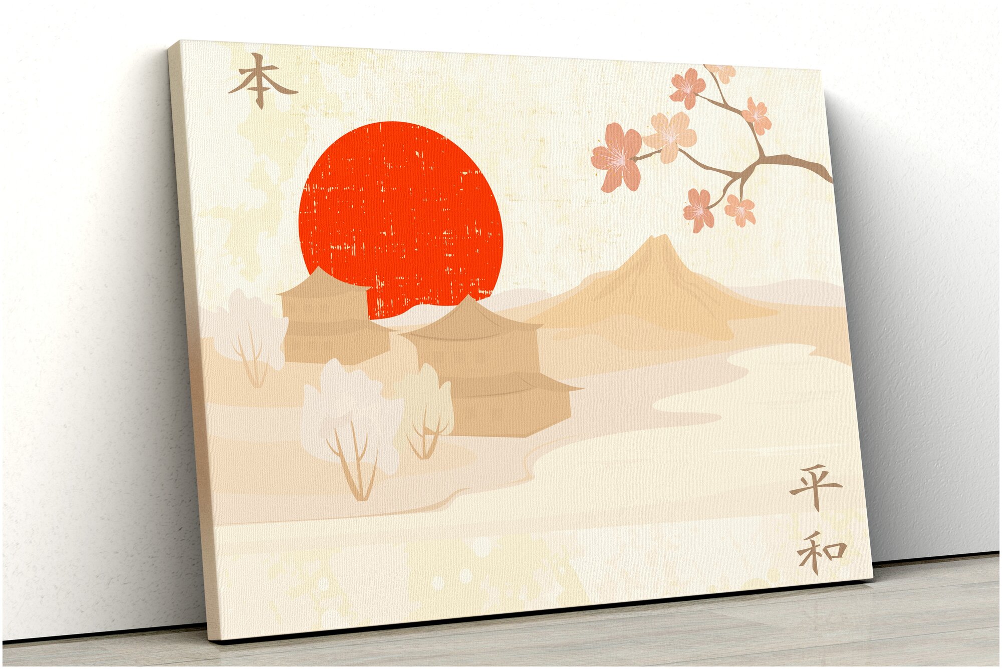 Картина на холсте с подрамником 40х55см японский стиль. Картина, которая украсит интерьер комнаты, подчеркнет современный стиль Вашего жилья. Качественная печать, экологически безопасные материалы. Сделано в России.
