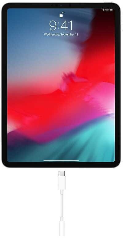 Переходник APPLE MU7E2ZM/A, mini-Jack 3.5 (m), USB Type-C (m), белый