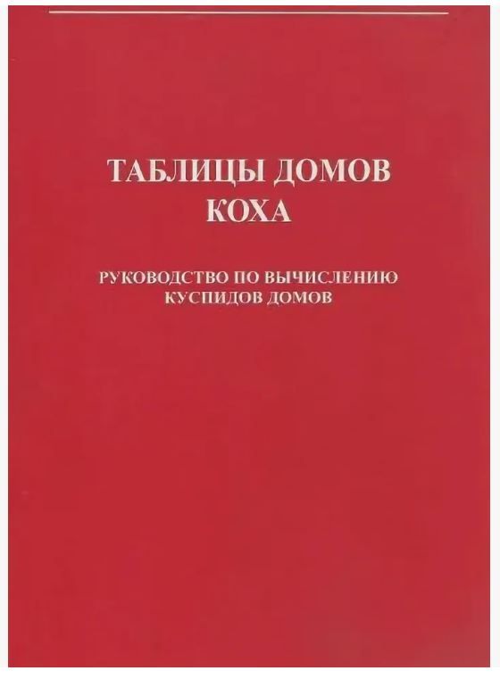 Таблицы домов Коха Руководство по вычислению куспидов домов