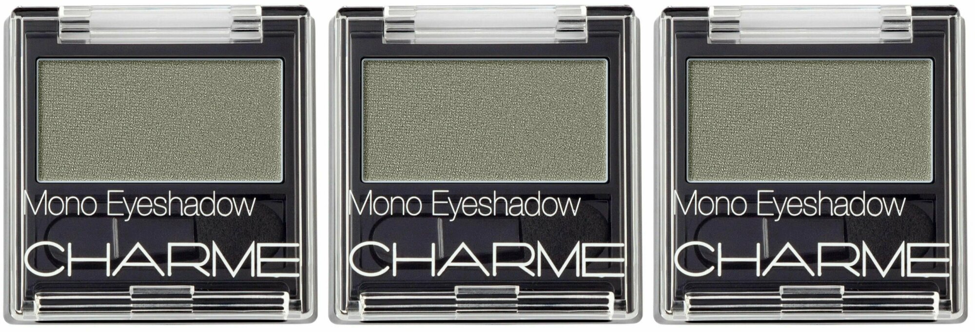 Charme Тени для век одноцветные "Mono", Зелёный, 3 штуки