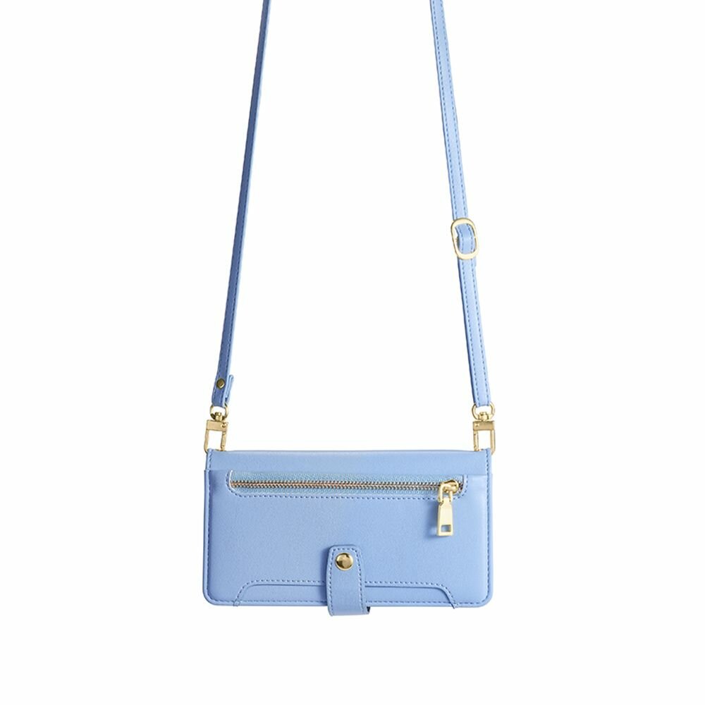 Чехол-книжка MyPads для Samsung Galaxy A13 4G (SM-A135) / Самсунг А13 4G несколько карманов для карт, со 2 шнурком (Длинный +короткий), синий