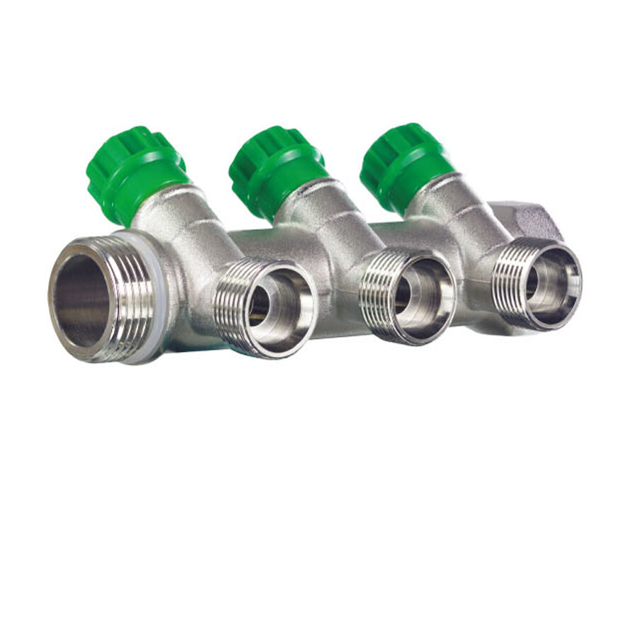 Коллектор вентильный 1х3/4 евроконус на 3 выхода (MR135NE-1-3) TIM