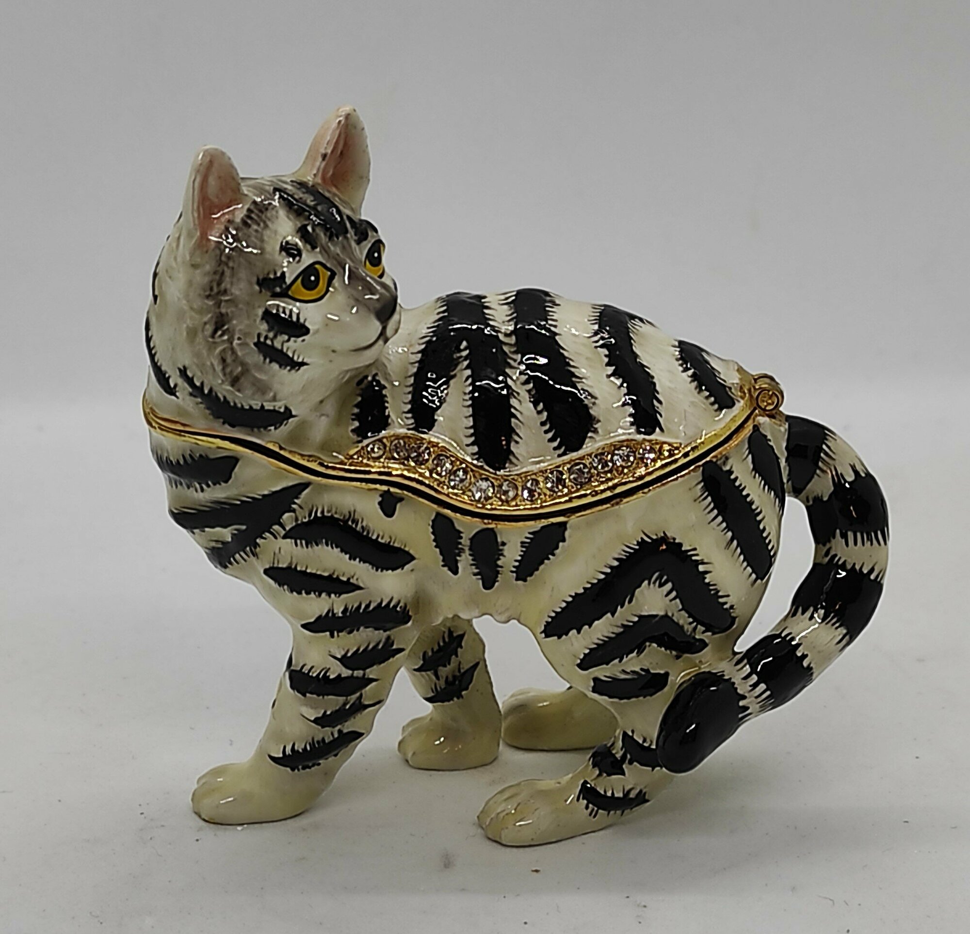 Шкатулка Фаберже "полосатый КОТ "