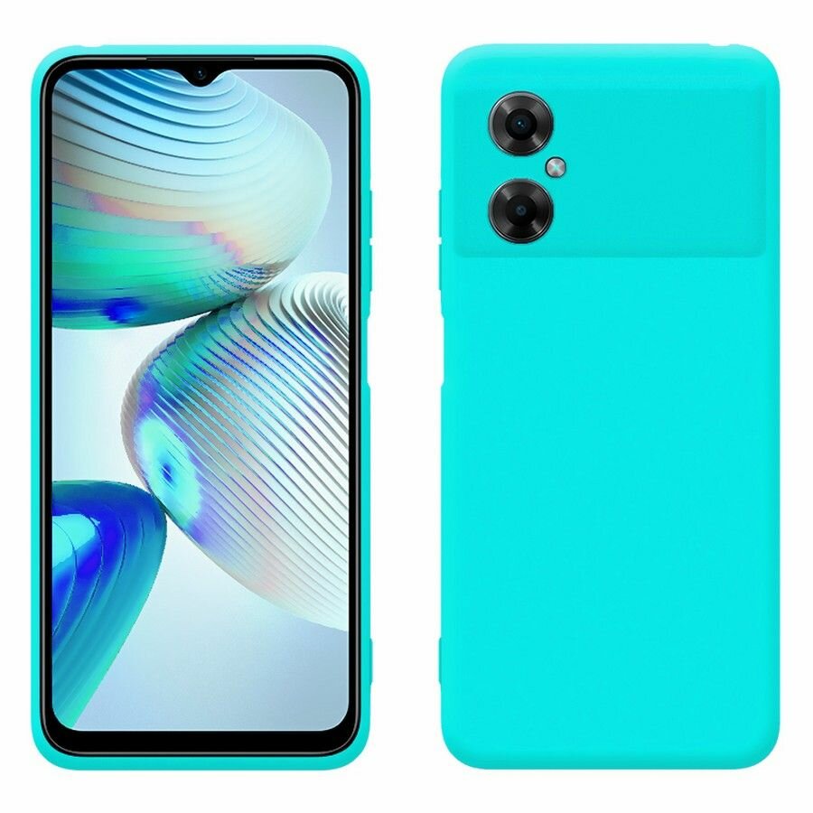 Силиконовая накладка Silky soft-touch для Xiaomi Poco M4 бюрюзовый