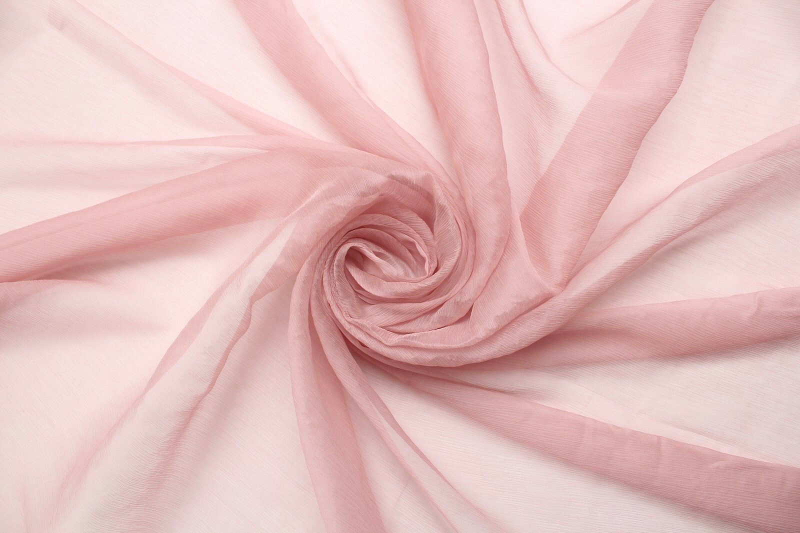 Ткань Шёлк-шифон-креш пыльно-розовый, ш125см, 0,5 м