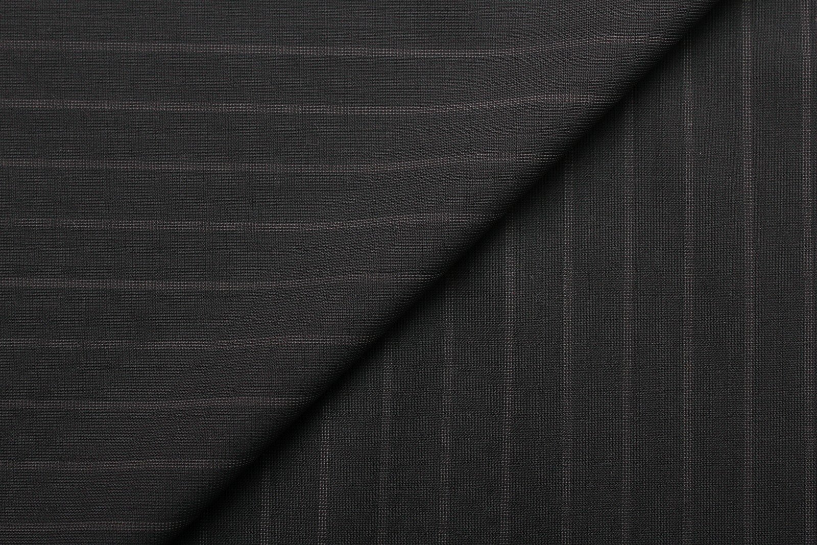 Ткань костюмная чёрная в полоску, ш150см, 0,5 м