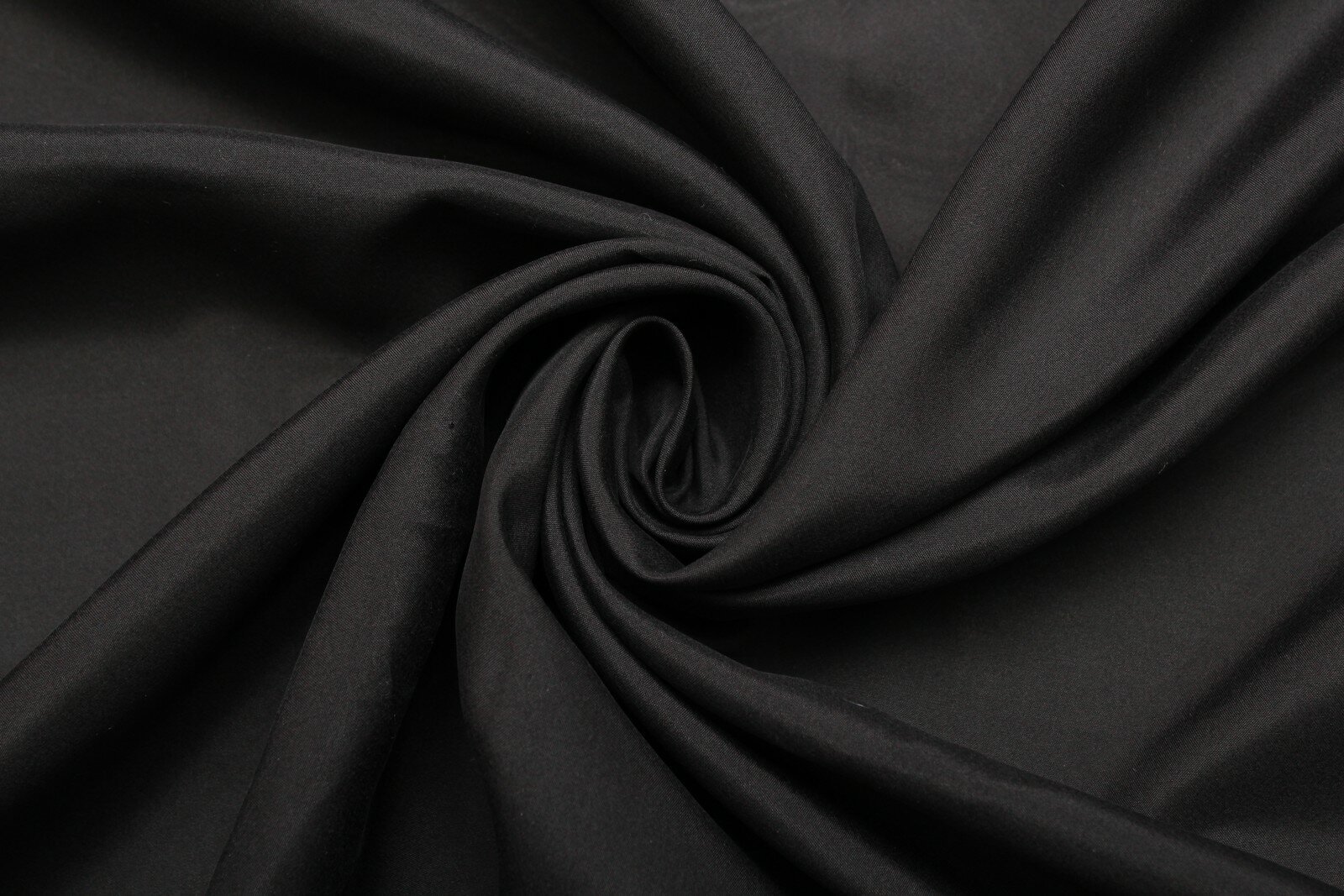 Ткань Шелк-туаль чёрный матовый, 74 г/пм, ш136см, 0,5 м