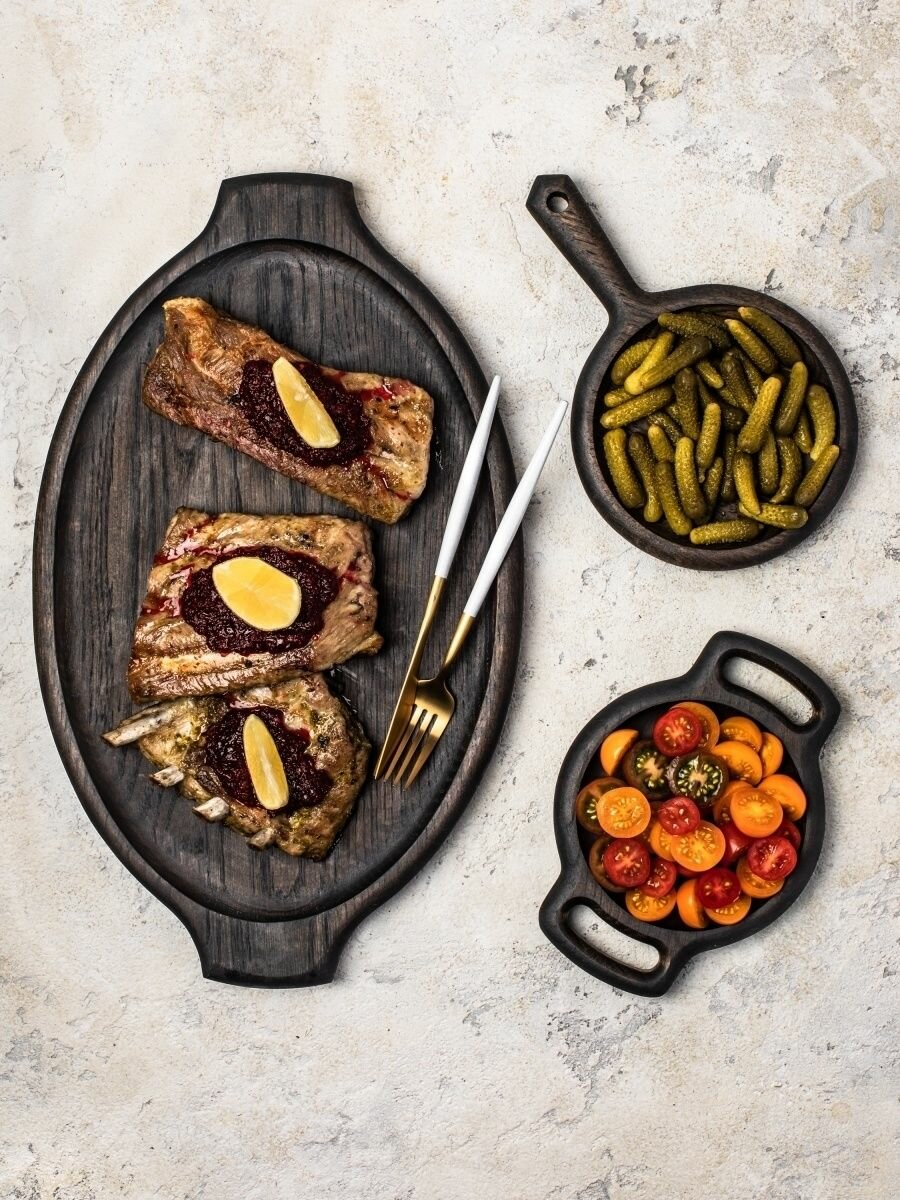 Сервировочная доска, набор деревянных досок 3 предмета, доски сервировочные